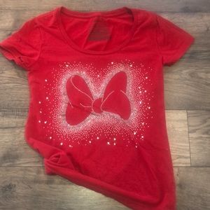 Disney | Tops | Disney Minnie Mouse Bow Embellished Tee S | Poshmark